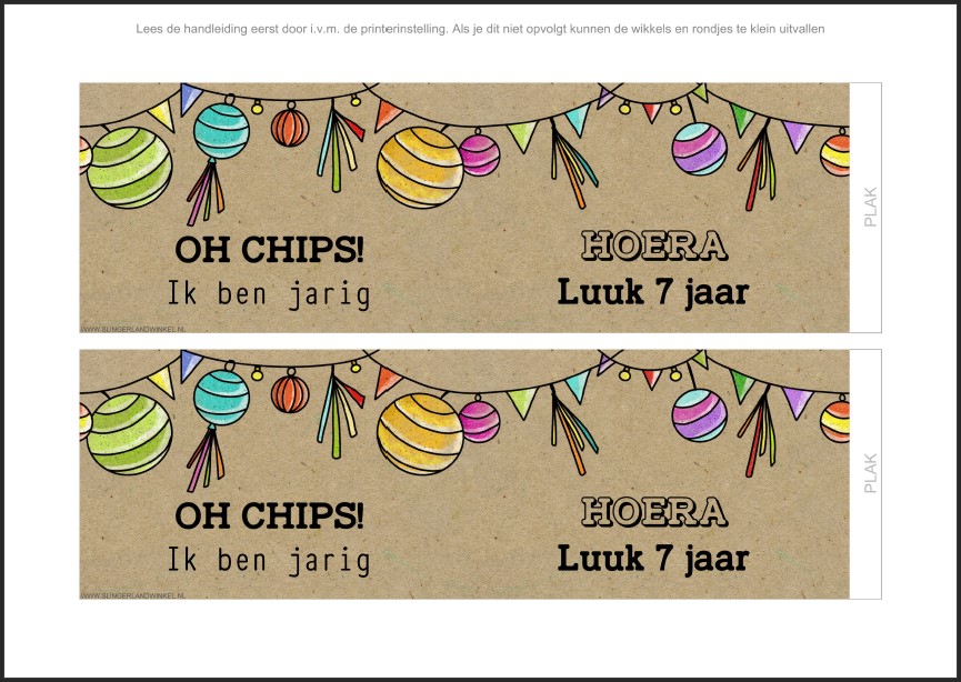 Pringles wikkel traktatie printables in heel veel verschillende thema's
