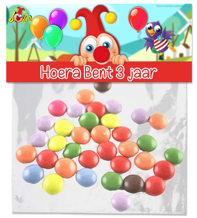 Snoepzak label printables in diverse thema’s