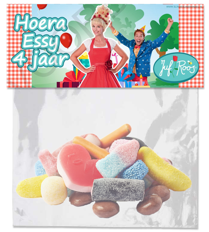Snoepzak label traktatie printables in heel veel verschillende thema's